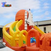 China Aircraft Theme Inflatable Bouncy Castle 6m x 4m Outdoor Amusement Park with Slide for sale