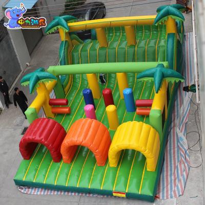 China Custom Inflatable Bouncy Castle Obstacle Course 5m Jumping Castle PVC for sale