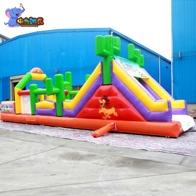 China Cowboy Themed Inflatable Bouncy Castle with Slide for Kids 3-12 Years 2.5m for sale