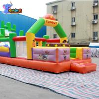 China Cowboy Themed Inflatable Bouncy Castle with Slide for Kids 3-12 Years 2.5m for sale