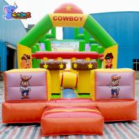 China Cowboy Themed Inflatable Bouncy Castle with Slide for Kids 3-12 Years 2.5m for sale