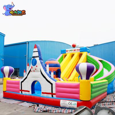 China Aircraft Theme Inflatable Bouncy Castle Playground with Slide 3m x 2m for sale