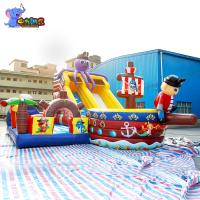 China Octopus Pirate Ship Theme Inflatable Bouncy Castle Slide Combo 3.5m PVC for sale