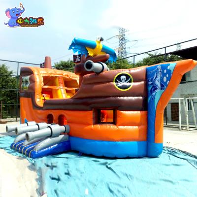 China Inflatable Pirate Ship Bouncy Castle Water Park for Commercial Use 8 Minute Setup for sale