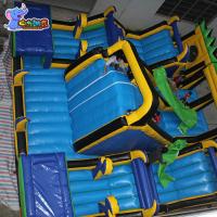China Outdoor Inflatable Bouncy Castle Obstacle Course 0.55mm PVC Pineapple Design for sale