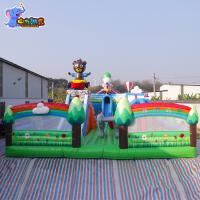 China Cartoon Bear Inflatable Bouncy Castle with Double Slide 3.5m PVC Kids Trampoline for sale