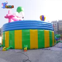 China Cartoon Bear Inflatable Bouncy Castle with Double Slide 3.5m PVC Kids Trampoline for sale