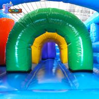 China Cartoon Bus Inflatable Bouncy Castle Children's Trampoline 3m x 2m PVC for sale