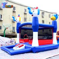 China Cartoon Inflatable Bouncy Castle Playground with Slide for Kids 3m x 3m for sale
