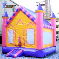China Pink Inflatable Bounce House Bouncy Castle for Kids 5-8 Min Inflation for sale