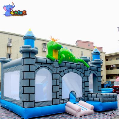 China Inflatable Medieval Dragon Bouncy Castle 8ft Jump House with Slide for sale