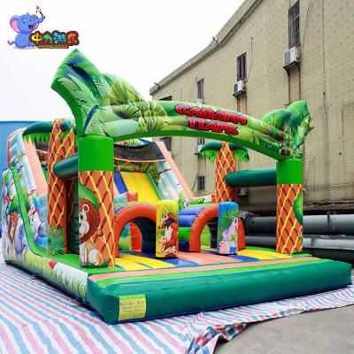China Custom Inflatable Wipeout Bounce House Bouncy Castle Park with Slide 50000sqm Factory for sale