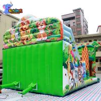 China Custom Inflatable Wipeout Bounce House Bouncy Castle Park with Slide 50000sqm Factory for sale