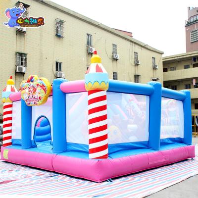 China Jester Clown Theme Inflatable Bouncy Castle House Slide PVC Fabric 3m for sale