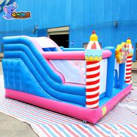China Jester Clown Theme Inflatable Bouncy Castle House Slide PVC Fabric 3m for sale