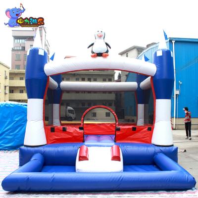 China Penguin Theme Archway Inflatable Bouncy Castle 3m Outdoor Jumping Park with Slide and Pool for sale