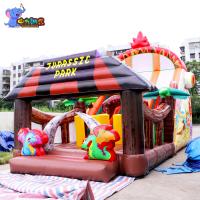 China Jurassic Dinosaur Inflatable Bounce Castle Wet Dry Bouncy House 3m for sale