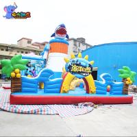 China Ocean World Inflatable Bouncy Castle House Slip and Slide Flame Retardant PVC 3m for sale