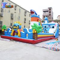 China Ocean World Inflatable Bouncy Castle House Slip and Slide Flame Retardant PVC 3m for sale