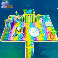 China Colorful Rainbow Inflatable Bouncy Castle Rocket Astronaut Planet UV Resistant 3m for sale
