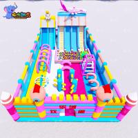 China White Blue Inflatable Bouncy Castle Water Slide Bounce House 3 in 1 PVC for sale
