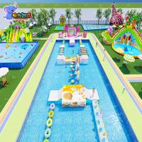 China PVC Inflatable Water Bounce House Adult Obstacle Course 0.8mm Thick Custom for sale