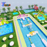 China PVC Inflatable Water Bounce House Adult Obstacle Course 0.8mm Thick Custom for sale
