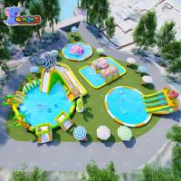 China Large Inflatable Water Slide Bounce House Commercial Amusement Park Jumping Castle 55-85 Capacity for sale