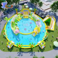 China Large Inflatable Water Slide Bounce House Commercial Amusement Park Jumping Castle 55-85 Capacity for sale