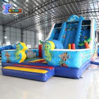 China Inflatable Bouncy Castle Slide Water Park Ocean Theme PVC 3-12 Years for sale