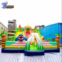 China Outdoor PVC Inflatable Dinosaur Bouncy Castle with Slide for Kids 3-12 Years for sale