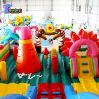 China ODM Cartoon Interactive Inflatable Bouncy Castle with Big Slide for Garden 8-10 Min Setup for sale
