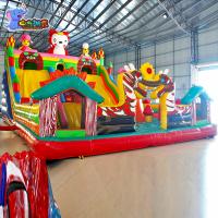 China ODM Cartoon Interactive Inflatable Bouncy Castle with Big Slide for Garden 8-10 Min Setup for sale