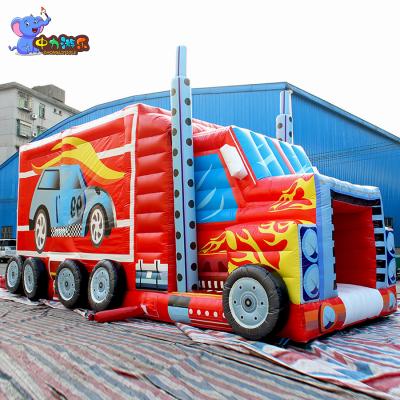 China Monster Truck Inflatable Bouncy Castle with Slide for Kids 3-10 Years CE Certified for sale