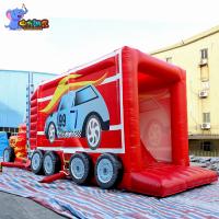 China Monster Truck Inflatable Bouncy Castle with Slide for Kids 3-10 Years CE Certified for sale