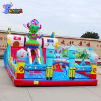 China Children's Inflatable Bouncy Castle 0.8mm PVC Space Theme with Slides for Amusement Park for sale