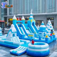 China Ocean Exploration Inflatable Bouncy Castle 0.8mm Thickened PVC Dual Slide for Kids 3-12 for sale
