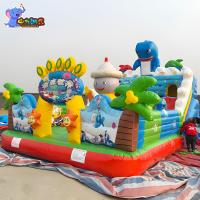 China Ocean Exploration Inflatable Bouncy Castle 0.8mm Thickened PVC Dual Slide for Kids 3-12 for sale
