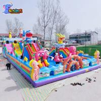 China Customized Cartoon Inflatable Bounce House Park Castle Bouncy for Children 0.55mm PVC CE Certified for sale