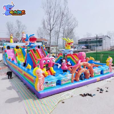 China Customized Cartoon Inflatable Bounce House Park Castle Bouncy for Children 0.55mm PVC CE Certified for sale