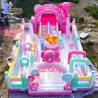 China Customized Cartoon Inflatable Bounce House Park Castle Bouncy for Children 0.55mm PVC CE Certified for sale