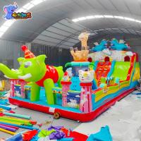 China Elephant Theme Inflatable Bouncy Castle Trampoline Park 0.55mm PVC Indoor Play for sale