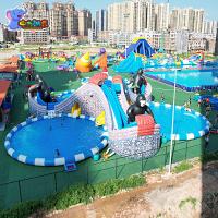 China Forest Adventure Inflatable Floating Castle Water Slide 3m Height Sunproof PVC for sale