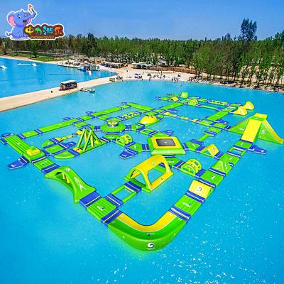 China Commercial Inflatable Water Obstacle Course 0.9mm PVC for Water Parks for sale