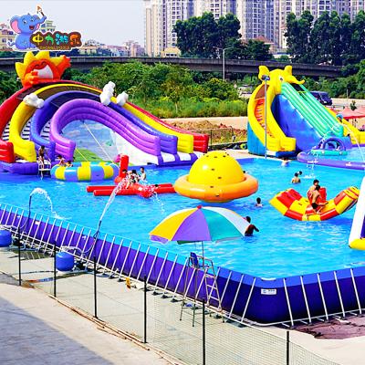 China Outdoor Inflatable Water Slide with Elephant Design 12ft x 8ft for Water Parks for sale