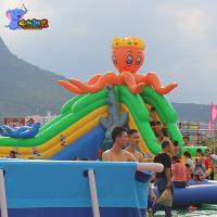 China Inflatable Octopus Water Slide with 3 Rainbow Slides for Water Park Commercial Use for sale
