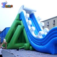 China Commercial Inflatable Water Slide with Pool 2-Lane Racing Double Slide 10m for sale