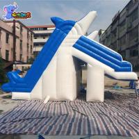 China Inflatable Water Slide Dolphin Double Lane 0.9mm PVC Outdoor Water Park for sale