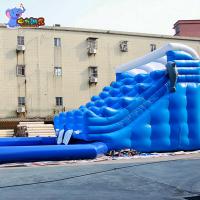 China Outdoor Inflatable Water Slide 4 Lane Dolphin Theme PVC 0.9mm for Kids for sale