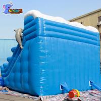 China Outdoor Inflatable Water Slide 4 Lane Dolphin Theme PVC 0.9mm for Kids for sale